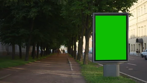 4k Green advertising billboard stands an... | Stock Video | Pond5