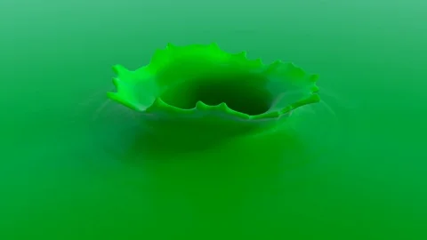 4k green paint drop falling in slow moti... | Stock Video | Pond5