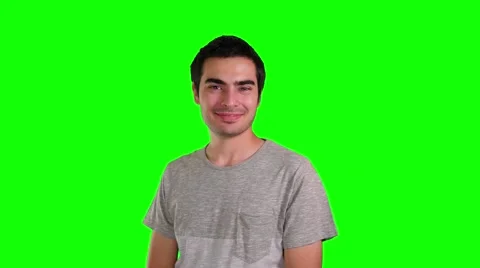 4K Green Screen Portrait Smiling Young M... | Stock Video | Pond5