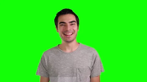 4K Green Screen Smiling and Laughing You... | Stock Video | Pond5