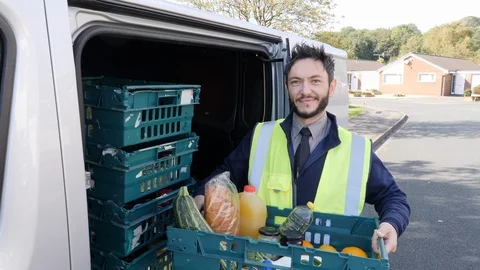 Food Delivery Driver Stock Video Footage | Royalty Free Food Delivery ...