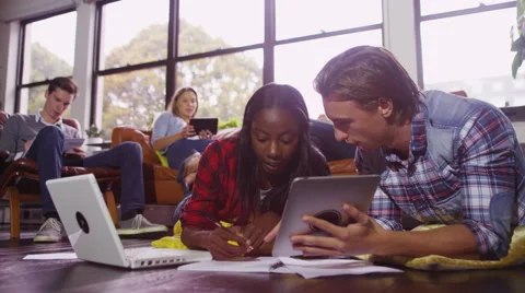 4K Group of students studying and relaxi... | Stock Video | Pond5