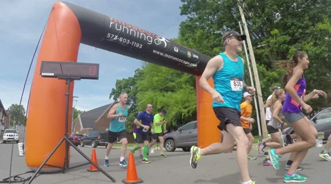 4K group waiting at starting line with c... | Stock Video | Pond5