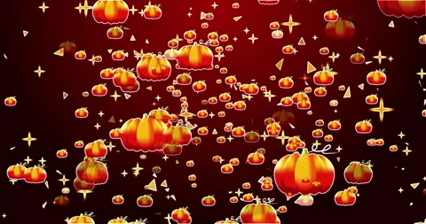 4K growing falling pumpkin BG with parti... | Stock Video | Pond5