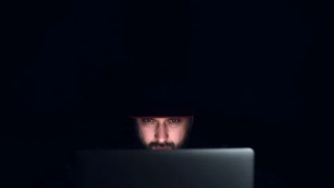 4k Hacker Man on Black Background, zoom ... | Stock Video | Pond5