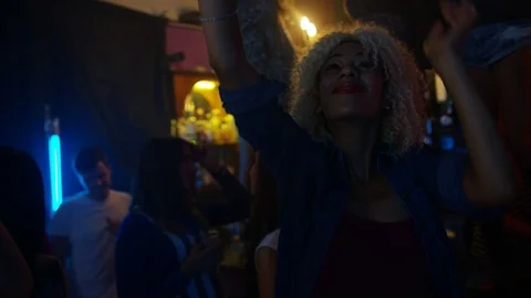 4K Happy party crowd dancing in a nightc... | Stock Video | Pond5