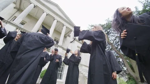 4K Happy student friends on graduation d... | Stock Video | Pond5