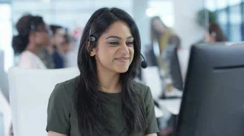 4K Happy worker in busy call center cele... | Stock Video | Pond5