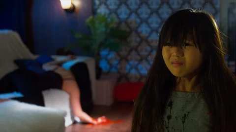 4K Haunted Scary Story Little Girl Cryin... | Stock Video | Pond5