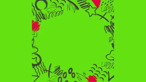 4K HD Scribble Frame green screen.Confet... | Stock Video | Pond5