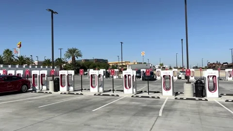 4K HD video of Tesla charging station ne... | Stock Video | Pond5