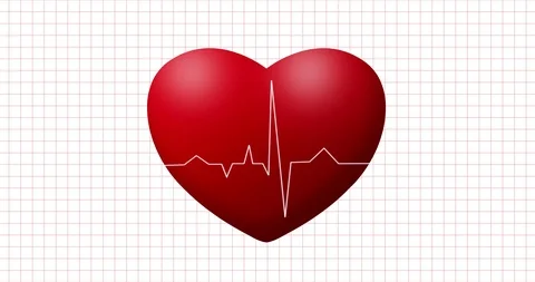 4K Heart and Ecg Animation. Loopable | Stock Video | Pond5