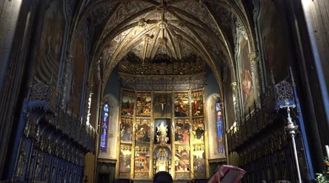 4k Holy interior zoom in Cathedral of Fu... | Stock Video | Pond5