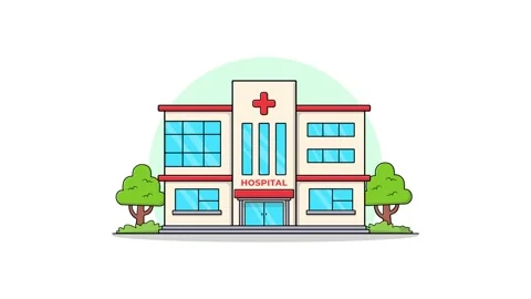 4K Hospital Building Dynamic Animation | Stock Video | Pond5