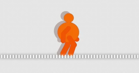 4K icon of a man walking cycle in an alp... | Stock Video | Pond5