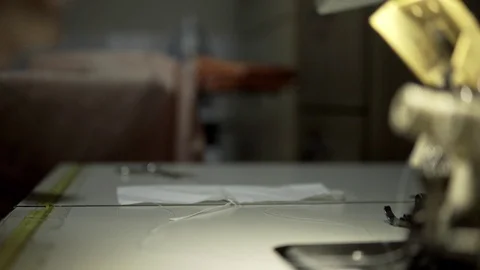 4k industrial sewing machine from side v... | Stock Video | Pond5