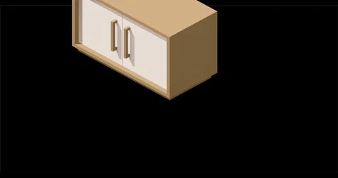 4K isometric animation of cabinet on bla... | Stock Video | Pond5