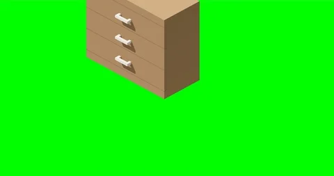 4K isometric animation of cabinet cupboa... | Stock Video | Pond5