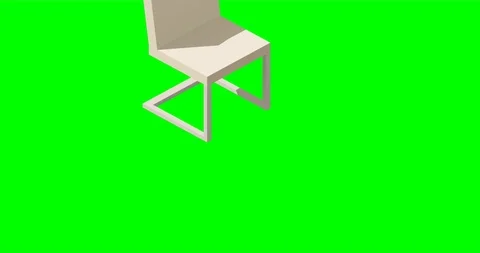 4K isometric animation of chair on green... | Stock Video | Pond5