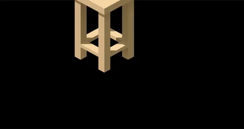 4K isometric animation of timber stool o... | Stock Video | Pond5