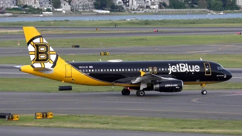 4K JetBlue Airlines NHL Boston Bruins lo... | Stock Video | Pond5