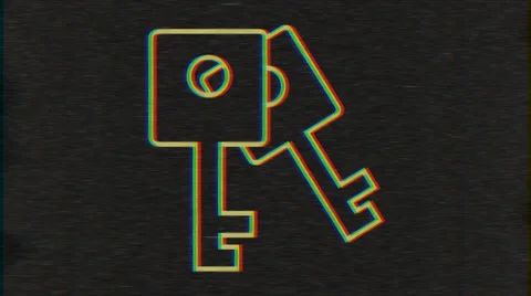 4k - keys logo Vhs effect with distortio... | Stock Video | Pond5