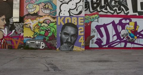 4K large graffiti mural of Kobe Bryant a... | Stock Video | Pond5