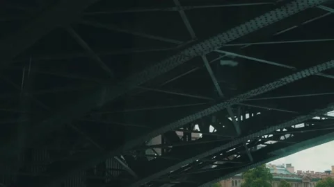 4K A large gray bridge on a sunny cloudy... | Stock Video | Pond5