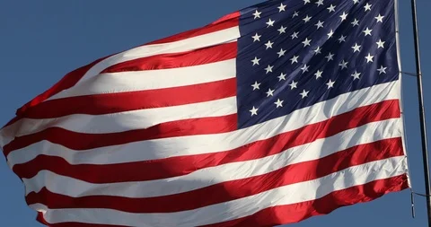 4k Left Facing American Flag Waving In W... | Stock Video | Pond5