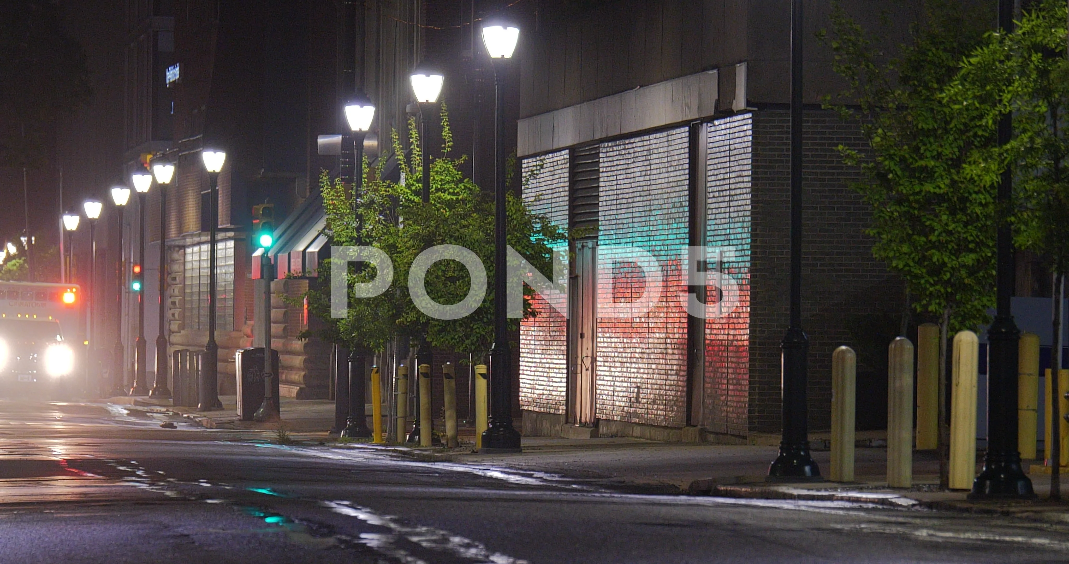 Empty Street Corner At Night