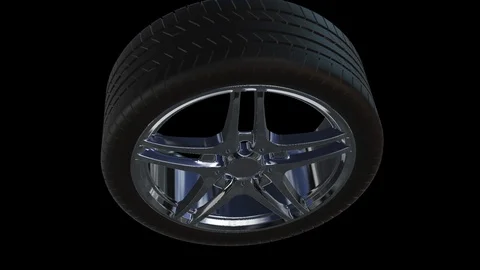 4K Loop Animation of Car Wheel on black ... | Stock Video | Pond5