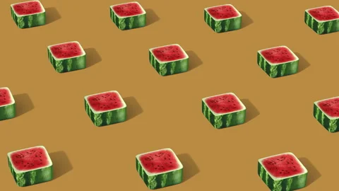 4K Loop Animation of Sliced Cube Waterme... | Stock Video | Pond5