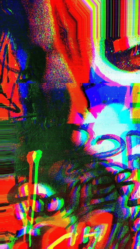 4k loop animation of Vibrant Glitch Art ... | Stock Video | Pond5