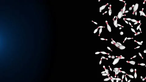 4K Loop Falling bowling pins 3D animatio... | Stock Video | Pond5