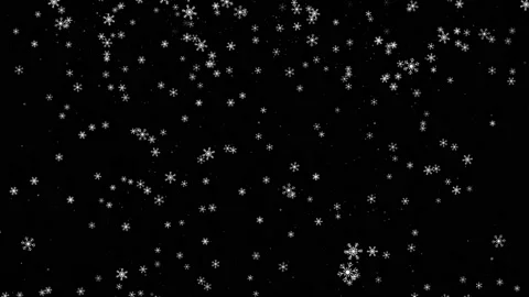 4k loop falling snow flakes on dark back... | Stock Video | Pond5