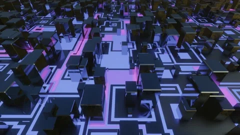 4k looped animation. Hi tech pattern on ... | Stock Video | Pond5