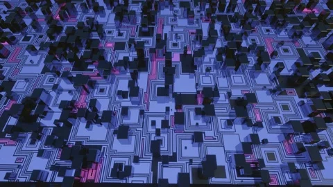 4k looped animation. Hi tech pattern on ... | Stock Video | Pond5