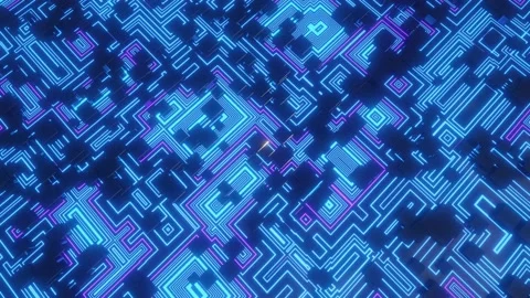 4k looped animation. Hi tech pattern on ... | Stock Video | Pond5