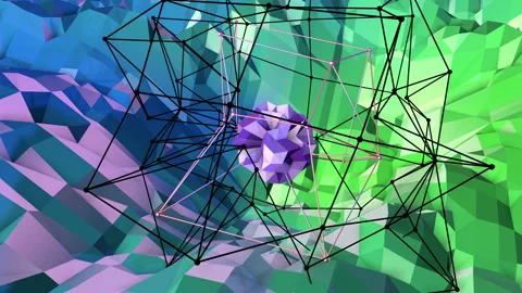 4k low poly background animation in loop... | Stock Video | Pond5