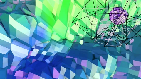 4k low poly background animation in loop... | Stock Video | Pond5