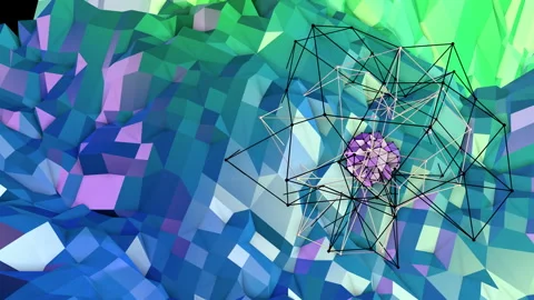 4k low poly background animation in loop... | Stock Video | Pond5