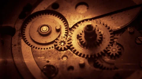 4K macro shot of steampunk clock gears w... | Stock Video | Pond5
