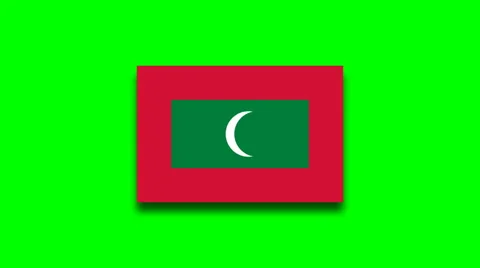 4K - Maldives country flag, on green scr... | Stock Video | Pond5