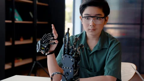 4K, Male student in technology class Wea... | Stock Video | Pond5