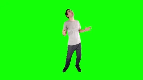4K Man Lost Looking Around Green Screen | Stock Video | Pond5