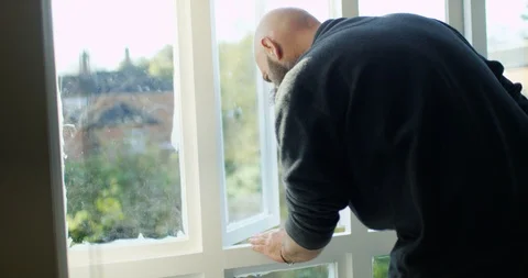 4K Man using sanding block on window fra... | Stock Video | Pond5