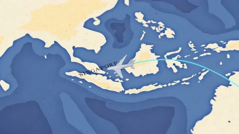 4K Map Animation Of traveling with airpl... | Stock Video | Pond5