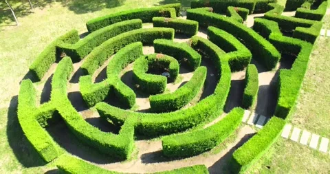 4K Maze - Labyrinth of green fence, par... | Stock Video | Pond5