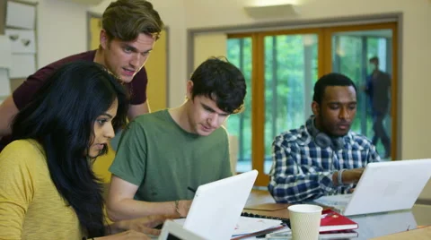 4K Mixed ethnicity student group working... | Stock Video | Pond5