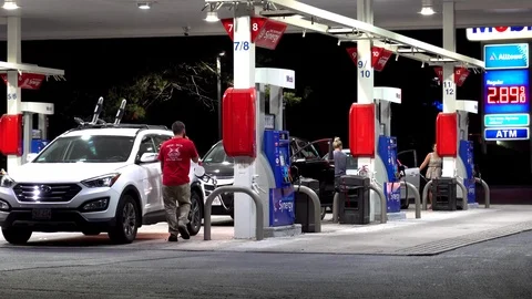 4K Mobil gas service station, customer f... | Stock Video | Pond5